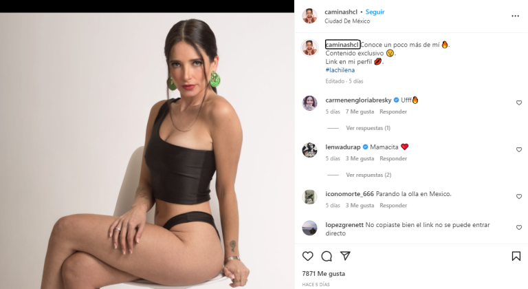Con destapada fotito: Camila Nash celebra llegar al N°1 en sitio de contenido exclusivo — Radio ...